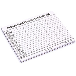 Yellow Mountain Imports Mexican Train Dominoes Scorepad - 50 Sheets