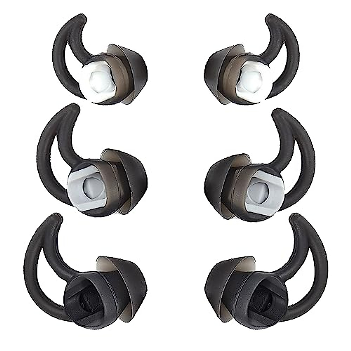 WKYMY Silicone Replacement Earbud Tips Earbud Covers Compatible with Bose QC20 QC20i SoundSport SIE2i IE2 IE3 Headphone Ear Tips Rubber Tips 3 Pairs S M L