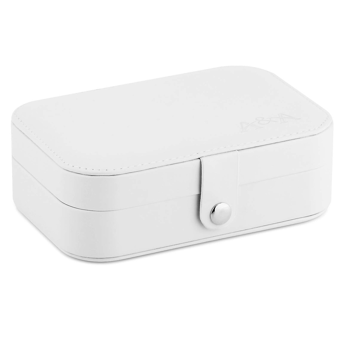 A&A Jewelry Travel Organizer Box - Multifunctional Mini Portable Jewelry Storage Case White