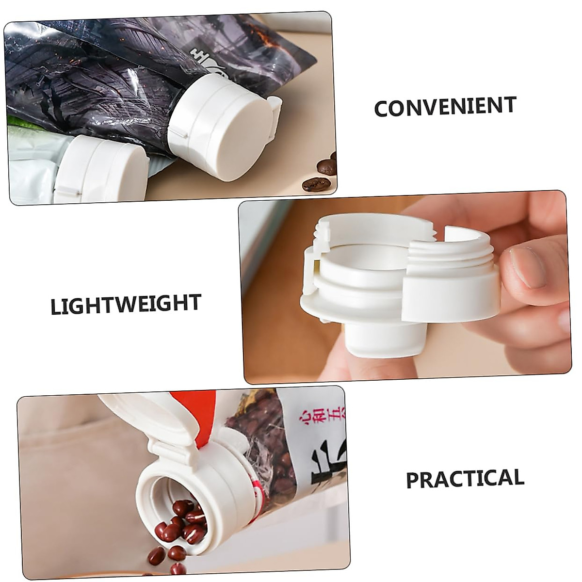 GRIRIW 4pcs Food Bag Sealing Clips with Pour Spout Versatile Clip for Snacks Chips and Food Storage Sealing Preservation Clips for Kitchen Organization