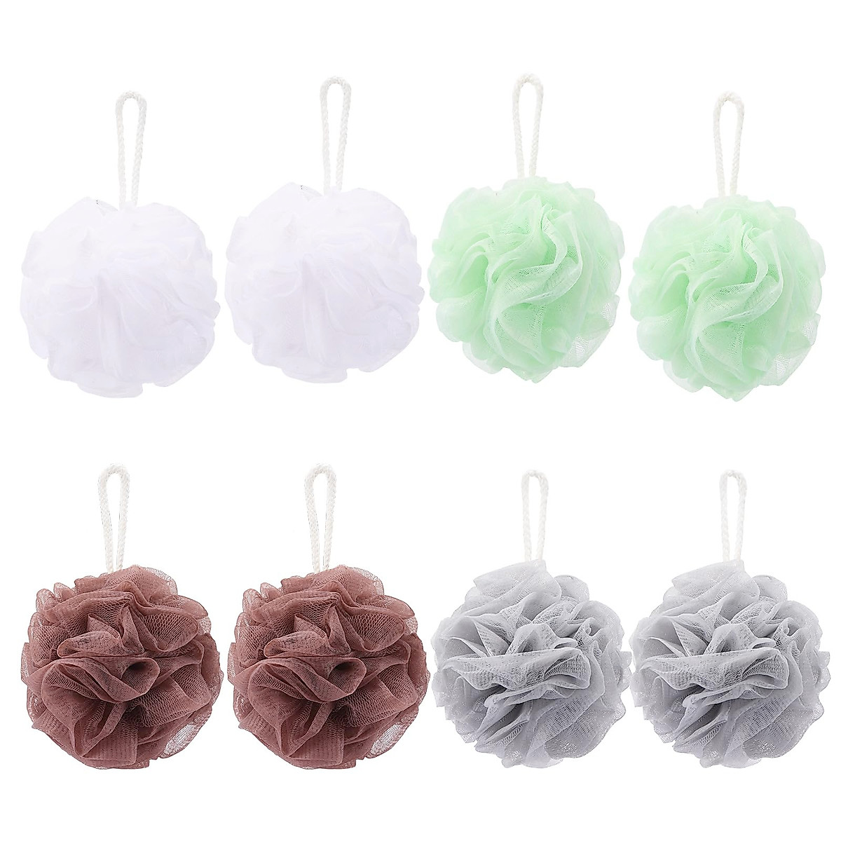 8 Small Mesh Pouf Bath Sponge - Mesh Loofah Body Exfoliating Shower Ball Shower Sponge