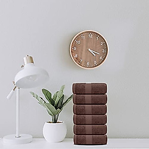 White Classic Luxury Hand Towels | 6 Pack Luxury Bath Sheet | 2 Pack Bundle (Brown)