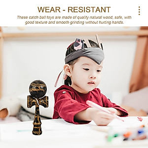 Kisangel Wooden Kendama Ball Toy Kendama Cup Toy Wooden Catch Game Japanese Traditional Wooden Toy Hand- Eye Coordination Toy ( Black )