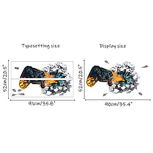 TOARTi 3D Game Wall Decals,Gaming Wall Stickers for Boys Room Gamer Controller Sticker Video Gaming Wallpaper for Kids Playroom Decor