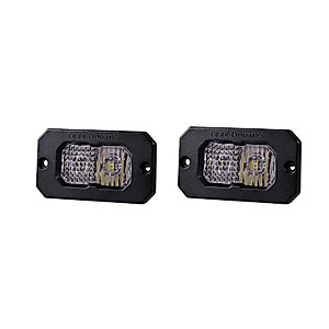 Diode Dynamics Stage Series 2in SAE White Sport Flush Mount LED Pod (pair), Combo w/Amber Backlight