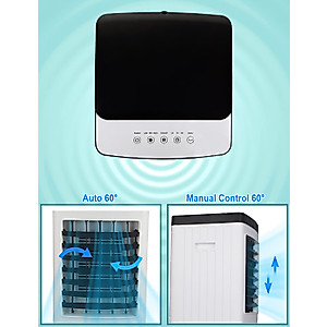 Evaporative Air Cooler,3-IN-1 Portable Air Conditioners Remote Control, 70° Oscillation Energy Efficient Air Cooler for Room Bedroom Home Indoor