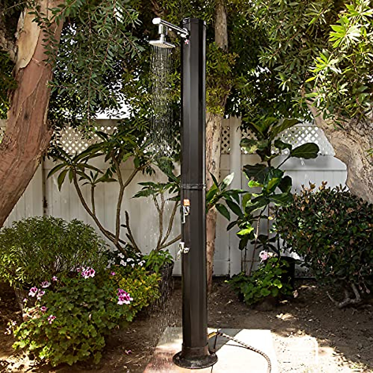 XtremepowerUS 75029-V Outdoor Shower Head Solar Heated Poolside Beach Pool Spa, Black (10 Gallons Capacity)