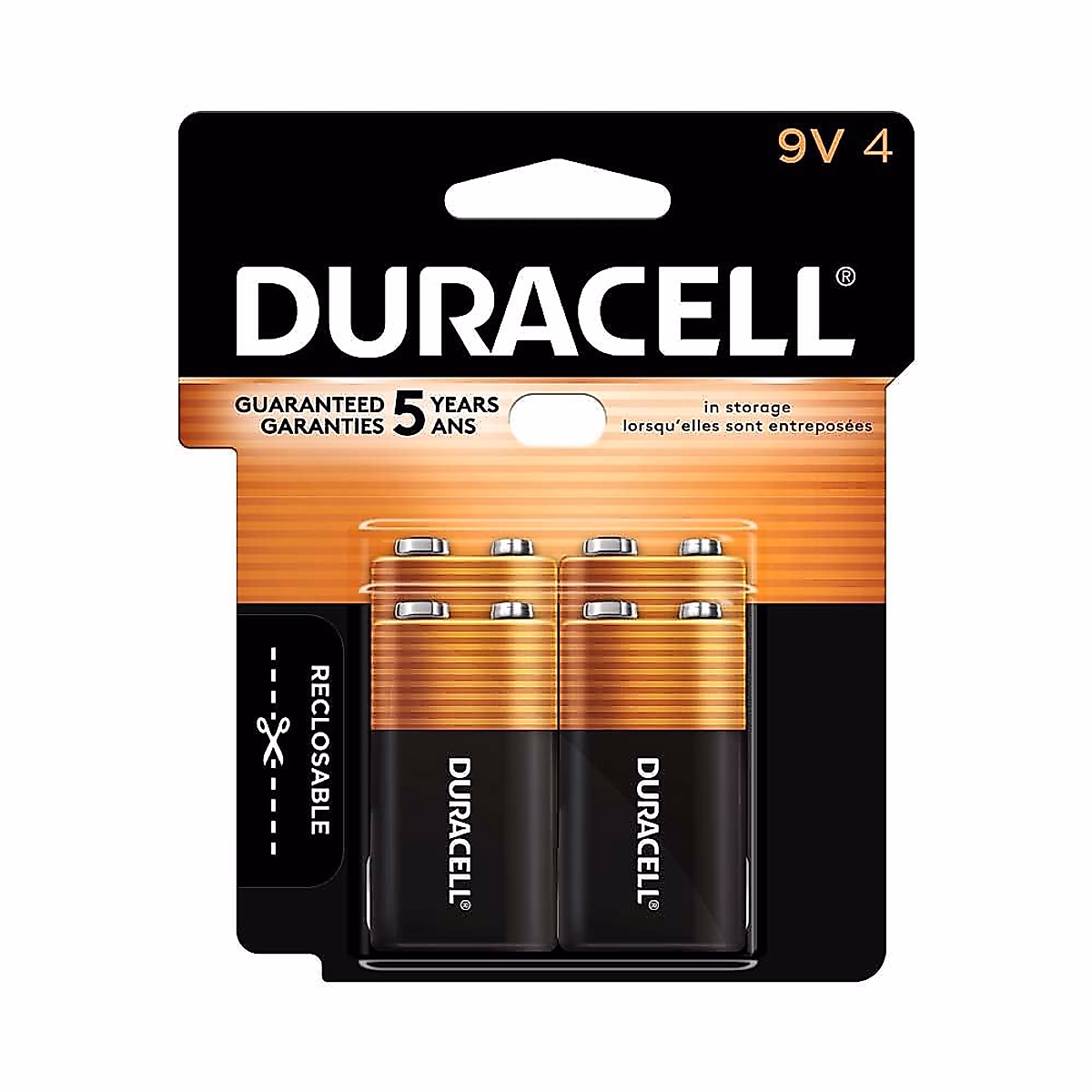 Duracell MN16RT4Z CopperTop Alkaline Batteries, 9V, 4/PK