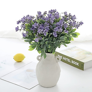 Grand Verde Wildflowers Artificial Flowers Plastic Bouquets Real Touch Faux Ranunculus DIY Home Decor Outdoors Garden Patio Balcony Wedding Decoration, Bulk 10pcs (Lilac)