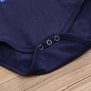 Baby Boy First Birthday Clothes Plaid Stand Collar Long Sleeve Romper Jumpsuit Cake Smash Outfit (Navy Blue, 15 Months)