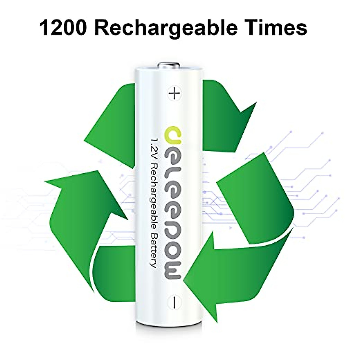 Deleepow Rechargeable AA Batteries Nimh 3300mAh 1.2V Batteries Double A Rechargeable High Capacity 1200 Cycles Pack of 8