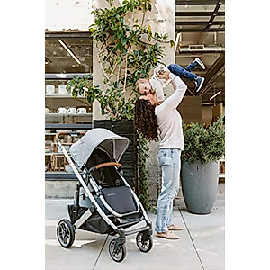 Cruz V2 Stroller - Gregory (Blue Melange/Silver/Saddle Leather) + MESA V2 Infant Car Seat - Jake (Charcoal)