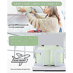 Large Travel Laptop Backpack, Expandable Flight Approved Backpack, Carry on Backpack for Women, Waterproof 17inch Laptop Hiking Backpack with Shoe Compartment, Mint Green