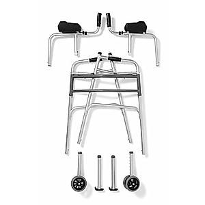 Medline Upright Walker with 5” Dual Wheels, Forearm Walker with Armrests, Height Adjustable, 300lb Weight Capacity