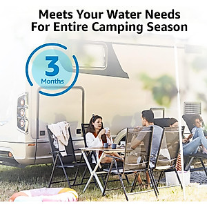 AQUA CREST RV Inline Hose Water Filter, Garden and Camper Water Filter, NSF Certified, Greatly Reduces Chlorine, Bad Taste, Odor, 4 Pack New Label Design