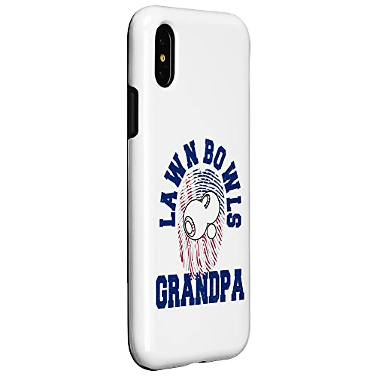 iPhone X/XS American Flag Fingerprint Patriotic Lawn Bowls Grandpa Case