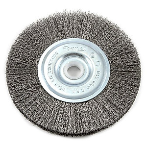 Forney 72743 Wire Wheel Brush, Fine Crimped with 1/2-Inch and 5/8-Inch Arbor, 5-Inch-by-.008-Inch
