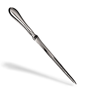 Uncommon Desks Silver Letter Opener Knife - Smooth Metal Plated Envelope Opener - Ergonomic Rounded Handle for Comfort - Home and Office Mail Supplies - 1 Pack