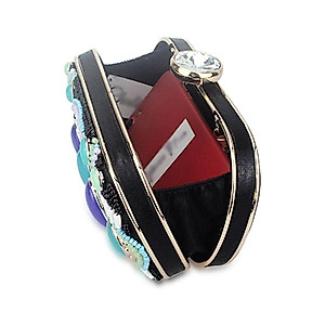 ZLXDP Big Diamond Crystal Women Evening Bag Wedding Chain Clutches Party Lady Shoulder Bags (Color : E, Size : 1)