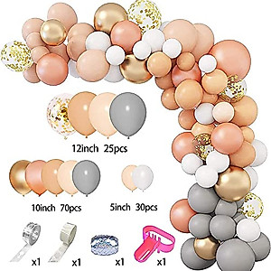 Balloon Arch Kit 129pcs Balloon Garland Kit Latex balloons (Orange)