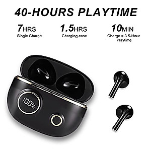 LHBHT Bluetooth Wireless Earbuds,Noise Cancelling True Wireless Earbuds,Touch Control Earbud & in-Ear Earbuds,Earbuds Includes Compact Type C Charging Case Fast Charging,Perfect for Work Travel Sport