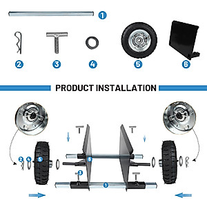 DBREAKS Heavy Duty Panel Dolly, Adjustable Door Dollys with Wheels, 10" Pneumatic Wheels, 1000LBS Capacity All Terrain Moving Cart Panel Dolly for Drywall Sheet Appliance(Black)
