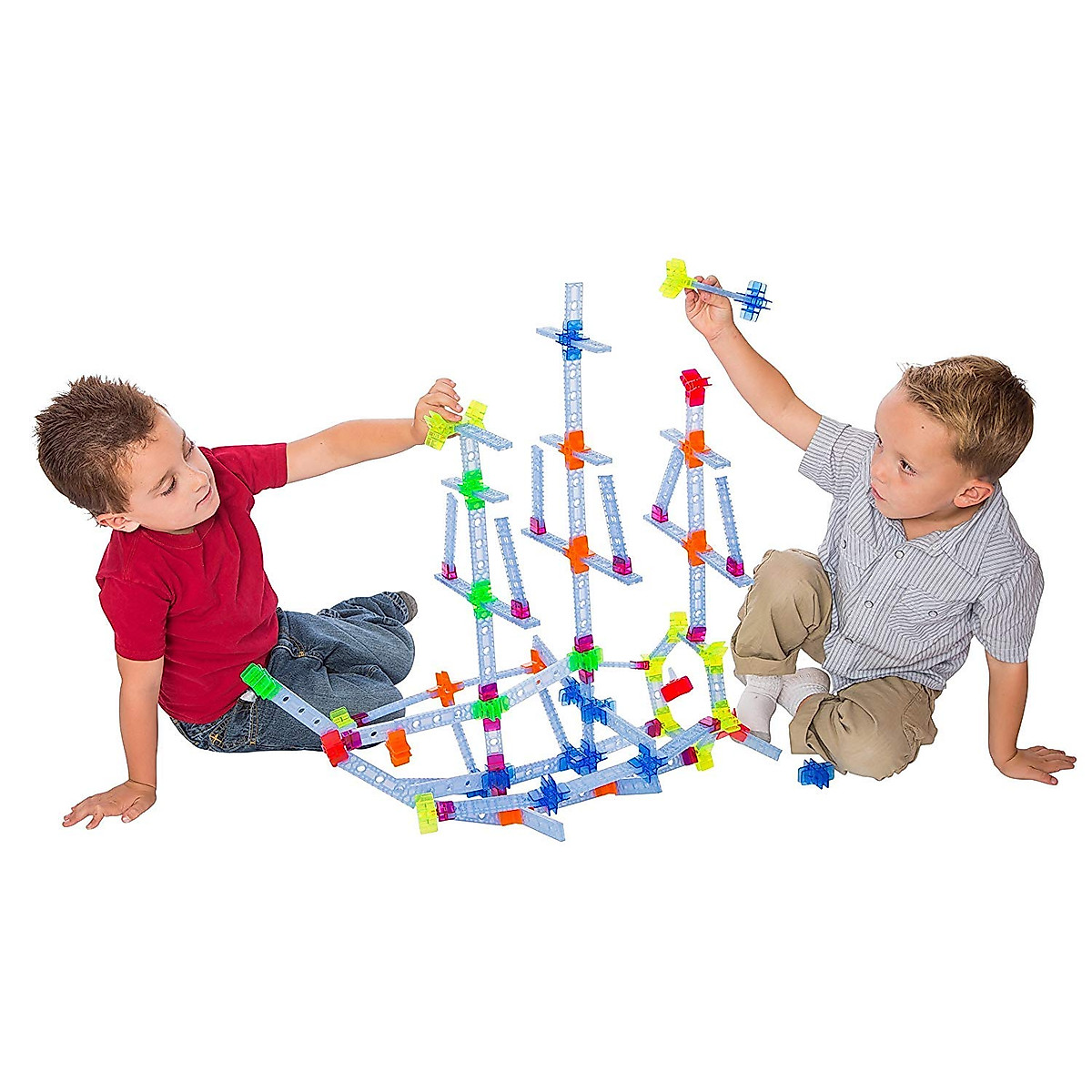 Brackitz Structures Educational STEM Manipulatives Building Block Toy | Sensory Learning Toys for Children PreK-6 | 320 Pc Set