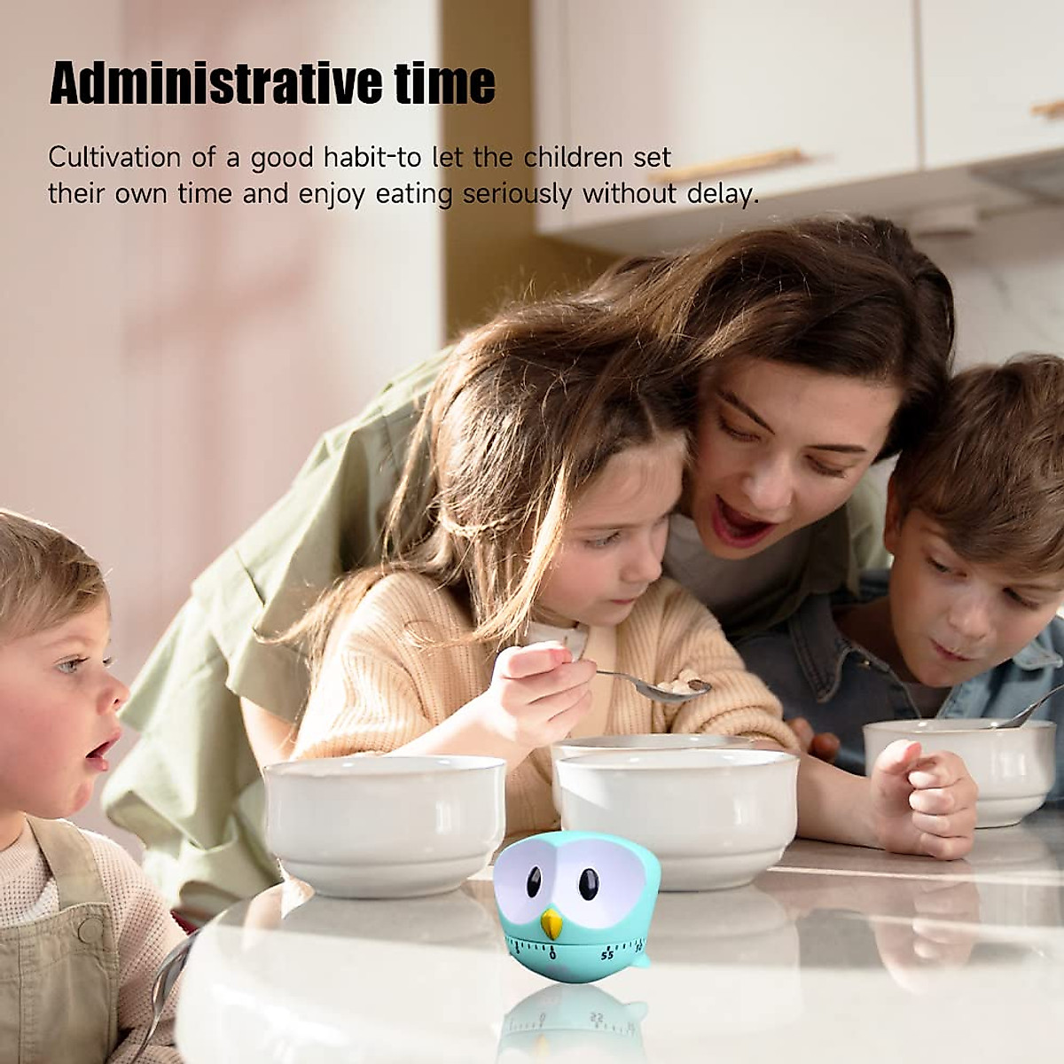 MOSHOU Cute Eagle Kitchen Timer,100% Mechanical Timer for Kids, 55 Minutes Wind up Timer 360 Degree Rotating Timer for Cooking/Reading/Do Sports (Blue)