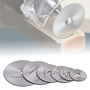 Saiper 12pcs/2Sets HSS Circular Wood Cutting Saw Blade Discs with 2pcs 1/8" Shank Extension Rod for Dremel Rotary Tool Mandrel