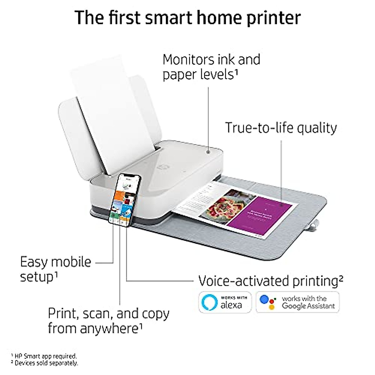 HP Tango X Smart Wireless Printer with Indigo Linen -cover – Mobile Remote Print, Scan, Copy, HP Instant Ink (3DP64A)