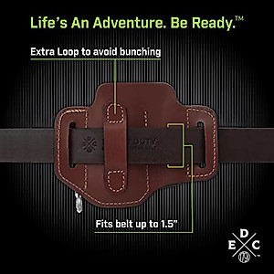 1791 EDC Multitool Sheath, Leather EDC Organizer, Belt Pouch Fits Multitool, Knife, Pen, Keys - Compatible with Heavy Duty Leatherman, Gerber, SOG Multitools - Easy Slide, Chestnut