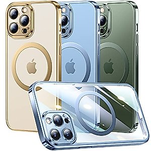 Alphex Magnetic Case for iPhone 13 Pro, Compatible with MagSafe, Super Strong Magnet, Look as Bare iPhone, Anti-Yellow, 8FT Military Grade Shockproof Matte Slim Phone Case 6.1 inch, Sierra Blue