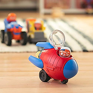 Blippi Rocket Ship - Mini Vehicle with Freewheeling Features Including 2” Classic Character Toy Figure - Imaginative Play for Toddlers, Young Children, Preschoolers