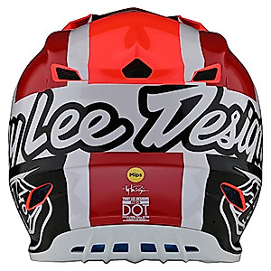 Troy Lee Designs SE4 Polyacrylite Midnight Motocross Helmet - Full Face Offroad Motorcycle Dirt Bike ATV Powersports Dual Sport Racing Helmet - Boys Girls Kids (Red/Charcoal, LG)