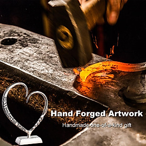 10 Year Anniversary for Her Gifts, 10th Wedding Anniversary for Couples Gifts, 10 Year Tin Anniversary Idea Gift for Wife, Hand Forged Tin Aluminum Heart Keepsake Decor, Tenth Gift for Him Anniversary