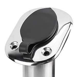 Amarine Made 4 Pack of Stainless Steel Rod Holders Rubber with Cap, Liner, Gasket (30 Degree Rod Holders)