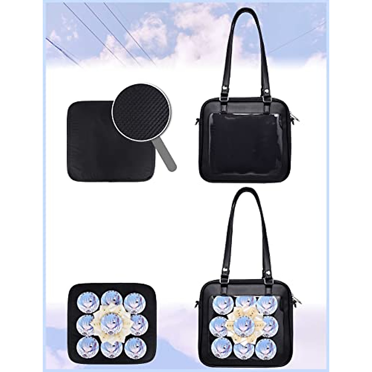 Soutrend Women Ita Bag Anime Crossbody Shoulder Bag Backpack Purse Satchel Bag with Removable Insert