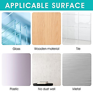 COMNICO 4 Pack Shower Caddy Adhesive Hooks Replacement, Strong Self-Adhesive Sticker No Drilling Waterproof Hanging Hooks for Bathroom Storage Shelves Kitchen Racks (Double Hook,Transparent)