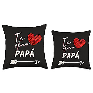 Regalos para Papa Best Gifts Latino Dad Te Amo Almohada para Papa Father's Day Throw Pillow, 16x16, Multicolor