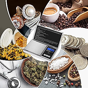 Fuzion Digital Gram Scale, 200g/0.01g Mini Jewelry Scale, Pocket Scale, Herb Scale Gram and Ounce, Portable Travel Food Scale .01 Gram Accuracy with LCD Display, Stainless Steel, Tare