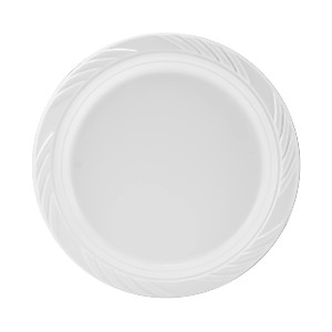 Munfix 200 White Plastic Plates Set - 9 Inch Plastic Dinner Plates, Disposable Plates Bulk Pack, Party Plates for BBQ, Picnic, Parties, Travel and Events, Microwavable Recyclable