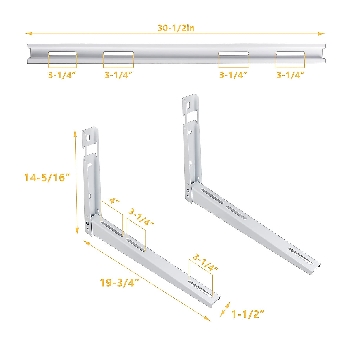 LBG Products Mini Split Wall Mounting Bracket,Air Conditioner Support Bracket for 9000-18000 Btu,Ductless Heat Pumps,HVAC Systems,Compressors,Air Conditioner Units Support up to 350lbs