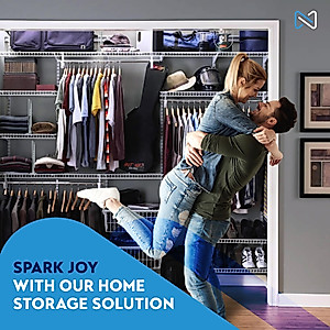 Neatly Made Tall White Wire Shelf Dividers for Closet Organization – Sturdy and Easy Set-Up Closet Shelf Dividers with Bonus Rose Gold Hanger (12 inch Wire Shelves, 12-Pack)