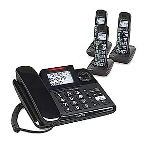 Clarity E814 Moderate Hearing Loss Cordless Phone with E814HS Expandable Handset Bundles (Clarity E814 with 3 E814HS)