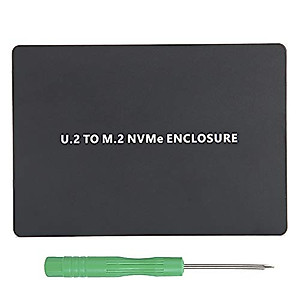 NVME HDD Enclosure Mobile SSD Box, PCIE3.0 NVME to U.2 Adapter Card, SFF8639 Aluminum U2 SSD Enclosure for Win 10, 8, 7, OS X 9, 10(Black)