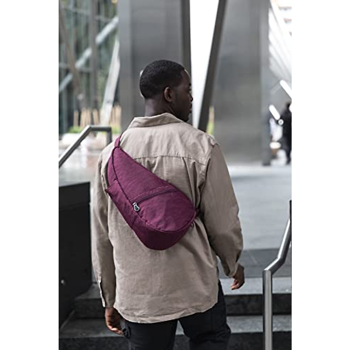 AmeriBag Classic Healthy Back Bag Tote Distressed Nylon Small (Sangria)