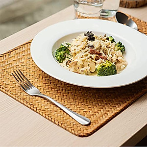 All Natural Handmade Woven Wood Kitchen Mat, Placemats Set of 6, Outdoor Rattan Seagrass, Eco-Friendly Wicker Bamboo Cork, Washable Non-Slip Jute Place Mats for Dining Table (17" x 12")