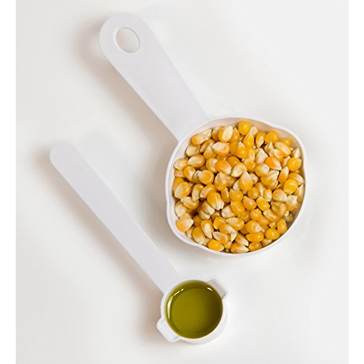 Nostalgia Vintage Table-Top Popcorn Maker, 10 Cups, Hot Air Popcorn Machine with Measuring Cap, Oil Free, White and Red