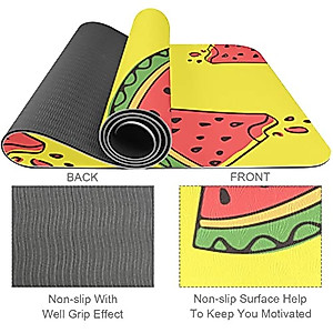 Yoga Mat, Yoga Mats for Home Workout, Workout Mat, Exercise Mats, Pilates Mat, Food Fruit Watermelon
