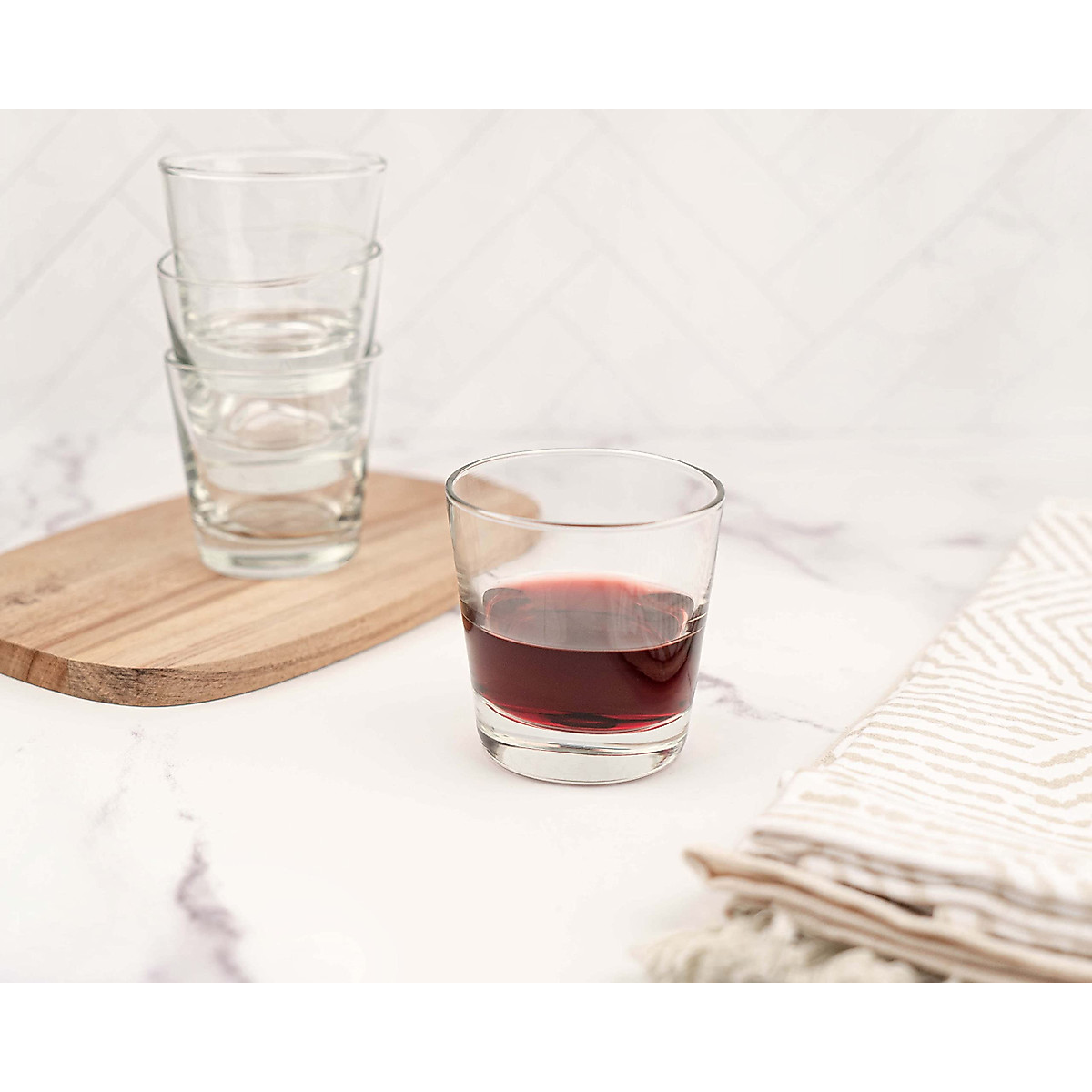 HISTORY COMPANY Ombra di Vino Traditional Italian Stemless Wine Glass of Venice, 4-Piece Set (Gift Box Collection)